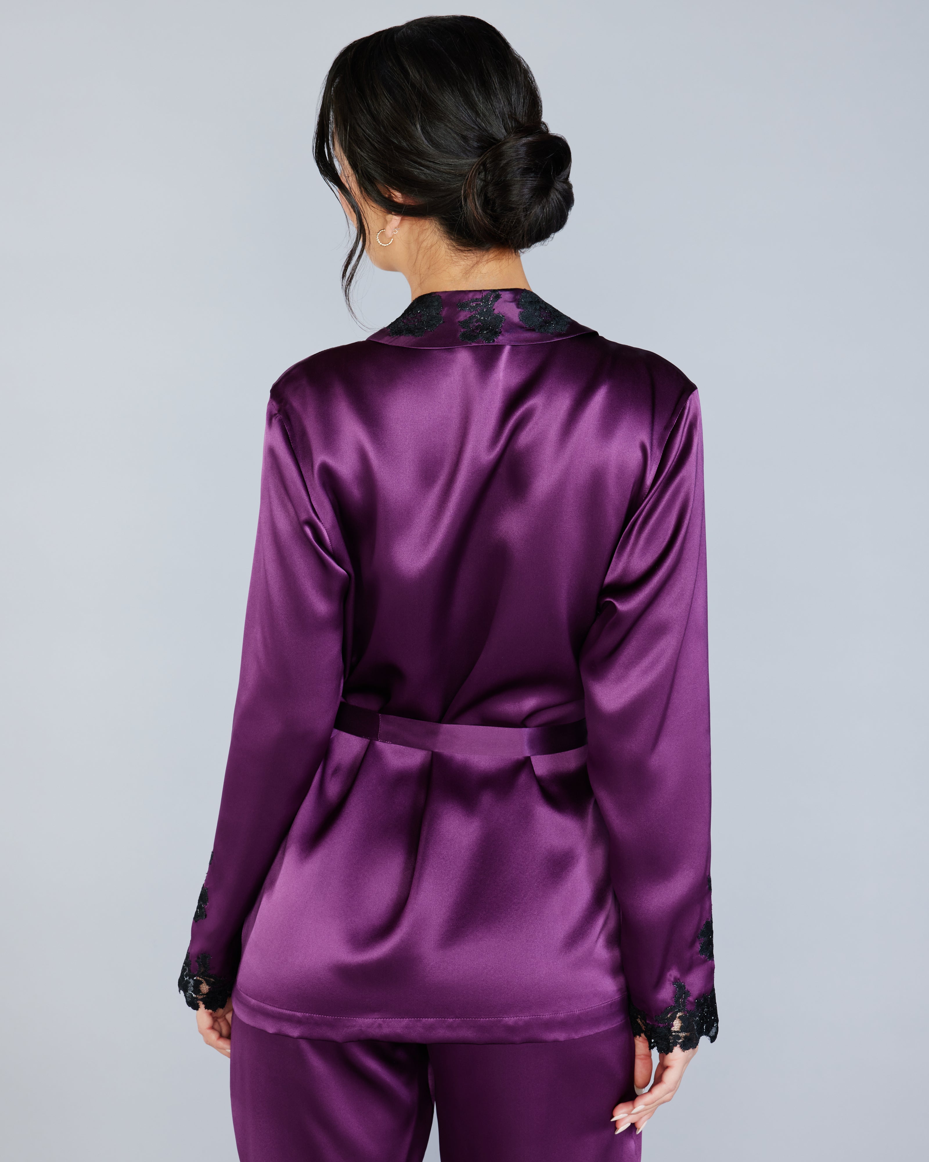 Emma Harris | Clara Silk Smoking Jacket at Jane's Vanity