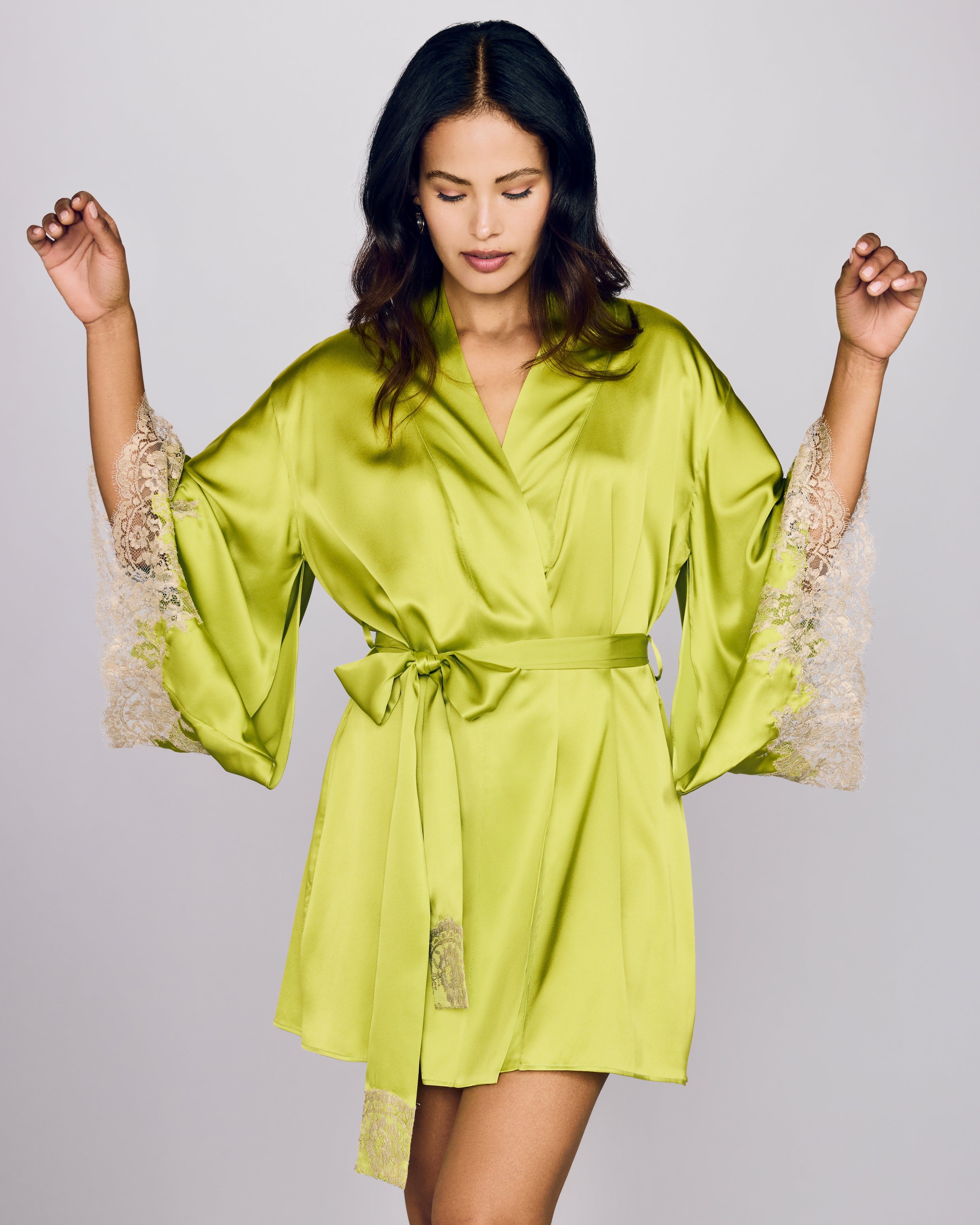 Emma Harris | Rochelle Lime Robe at Jane's Vanity